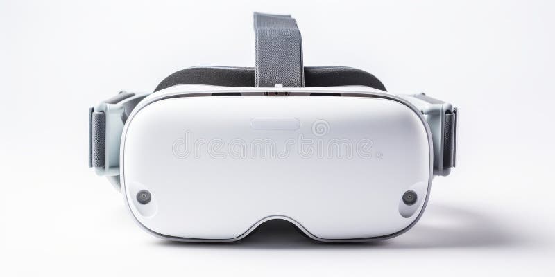 Minimalist White Virtual Reality Headset on White Background. VR ...