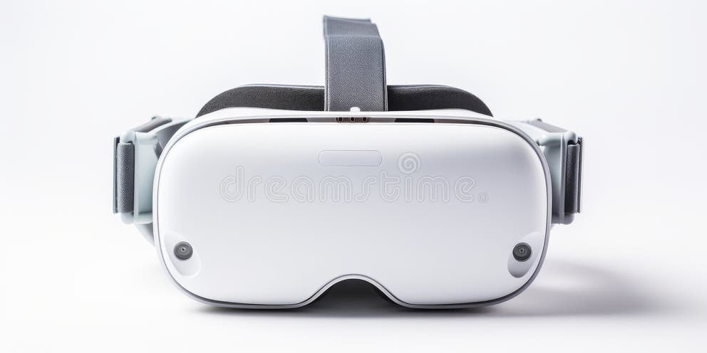 Minimalist White Virtual Reality Headset on White Background. VR ...
