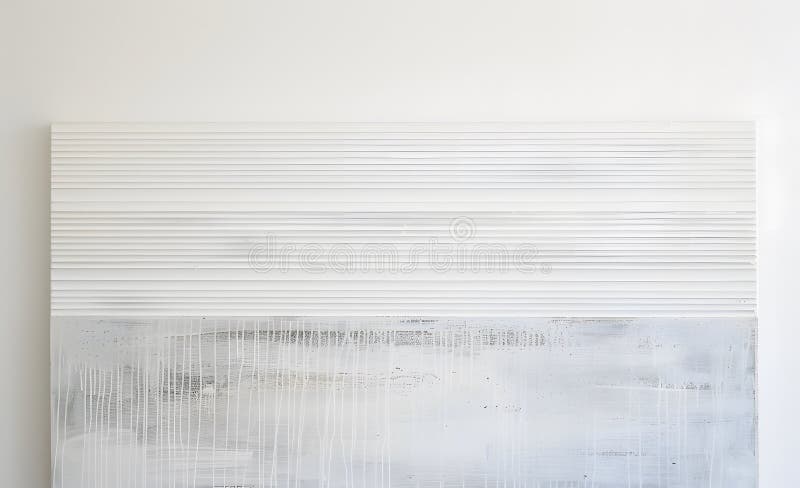 Minimalist White Wall with Abstract Painting Stock Illustration ...