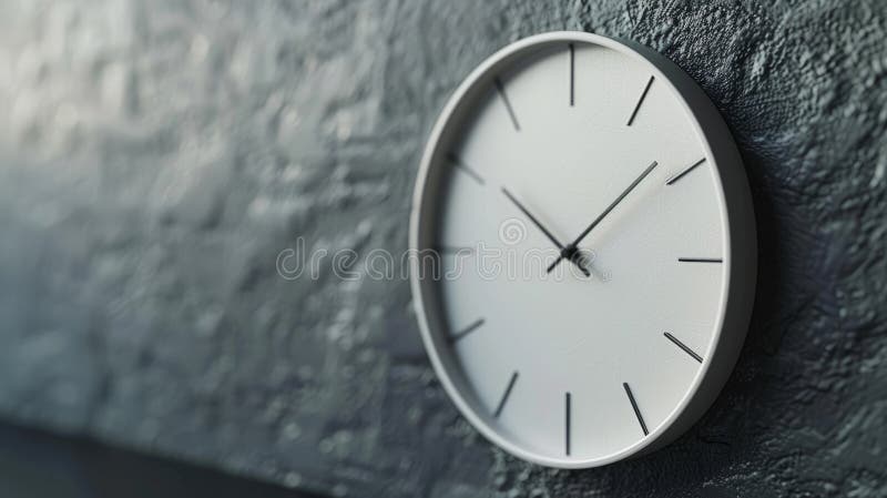 Minimalist White Wall Clock Black Hands Markings Stock Photos - Free ...