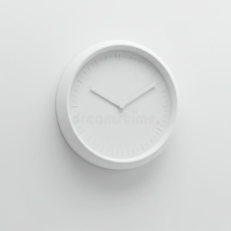 Minimalist White Wall Clock with a Clean, Round Design. the Clock Face ...