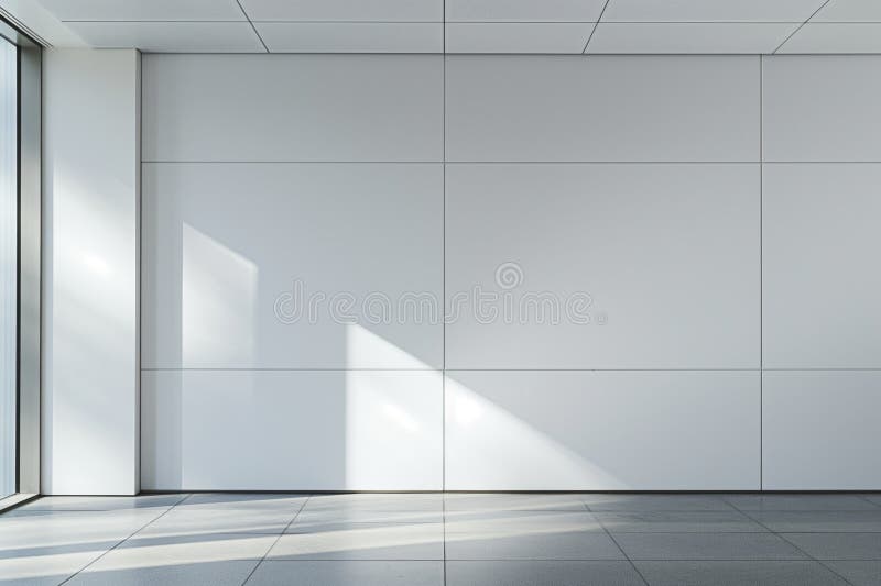 Minimalist White Wall with Light Beam Stock Photo - Image of tranquil ...