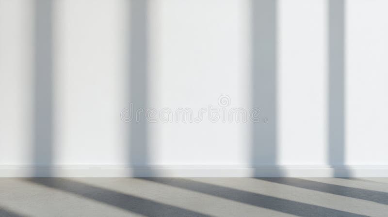 Minimalist White Wall with Vertical Light Shadows, Interior Design ...