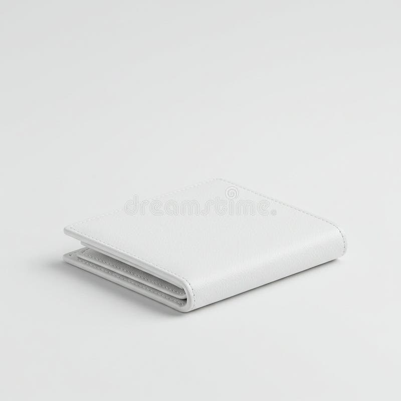 A Minimalist White Wallet with a Smooth Leather Texture is Visible. Its ...
