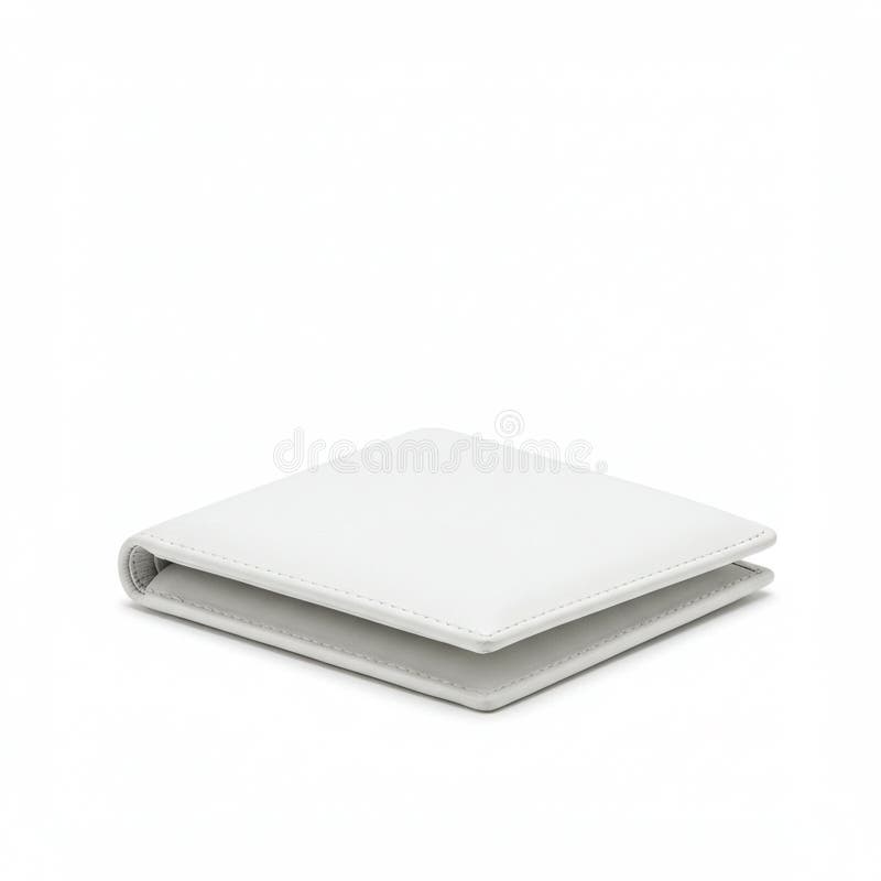 A Minimalist White Wallet, Square-shaped and Closed, Rests on a Plain ...