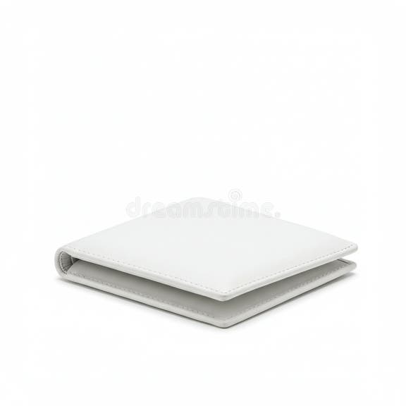 A Minimalist White Wallet, Square-shaped and Closed, Rests on a Plain ...