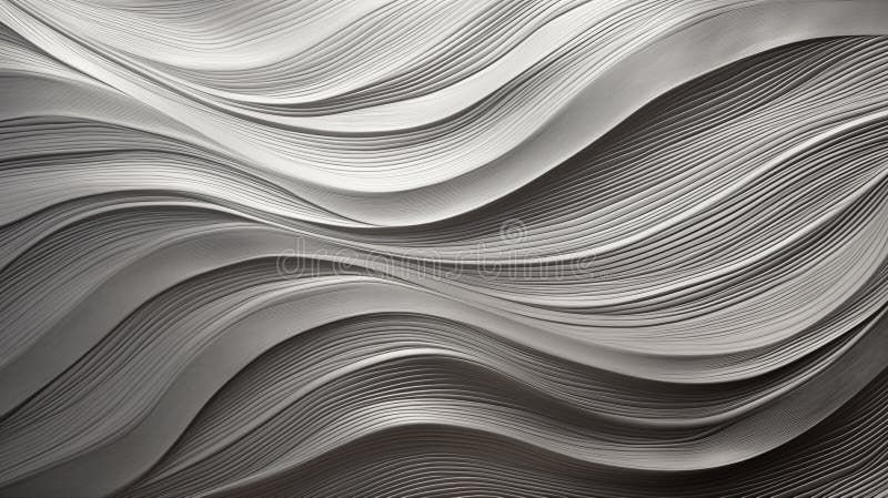 Minimalist White Waves Ai Generated Pattern Stock Image - Image of ...