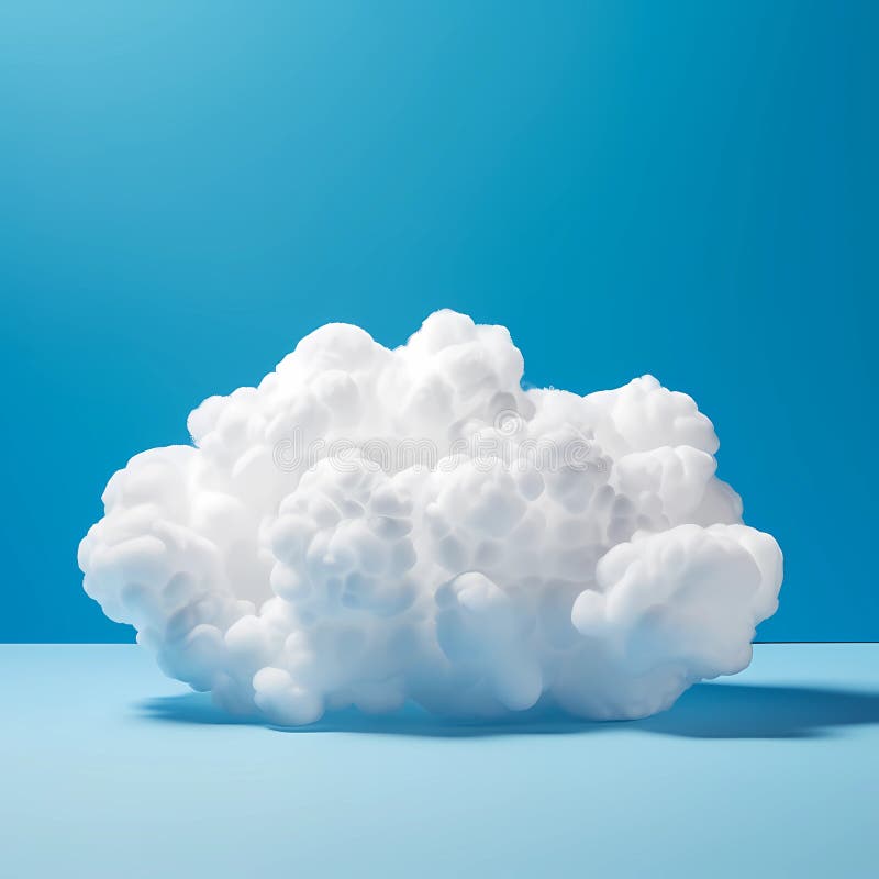 Minimalist Wide Cloud Against a Clear Blue Background Stock Photo ...
