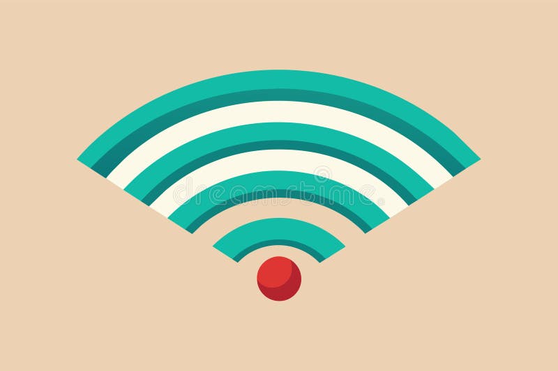 Minimalist Wifi Icon with a Prominent Red Button for Internet ...