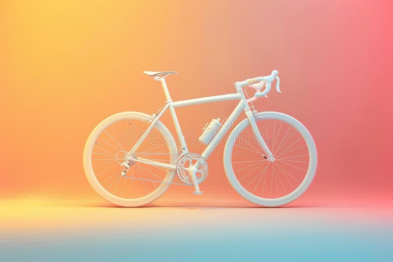 Minimalist Wireframe Bicycle Frame Against Bold Background ...