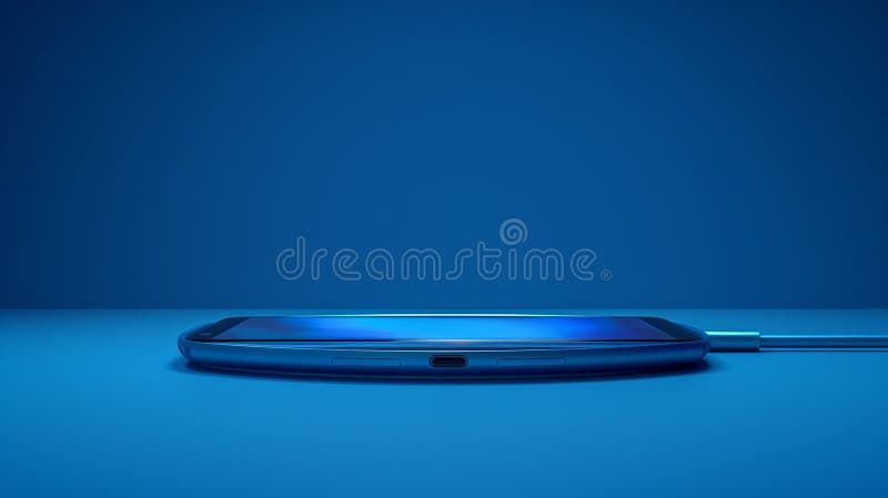 A Minimalist Wireless Charging Pad with a Smartphone Placed on it. the ...