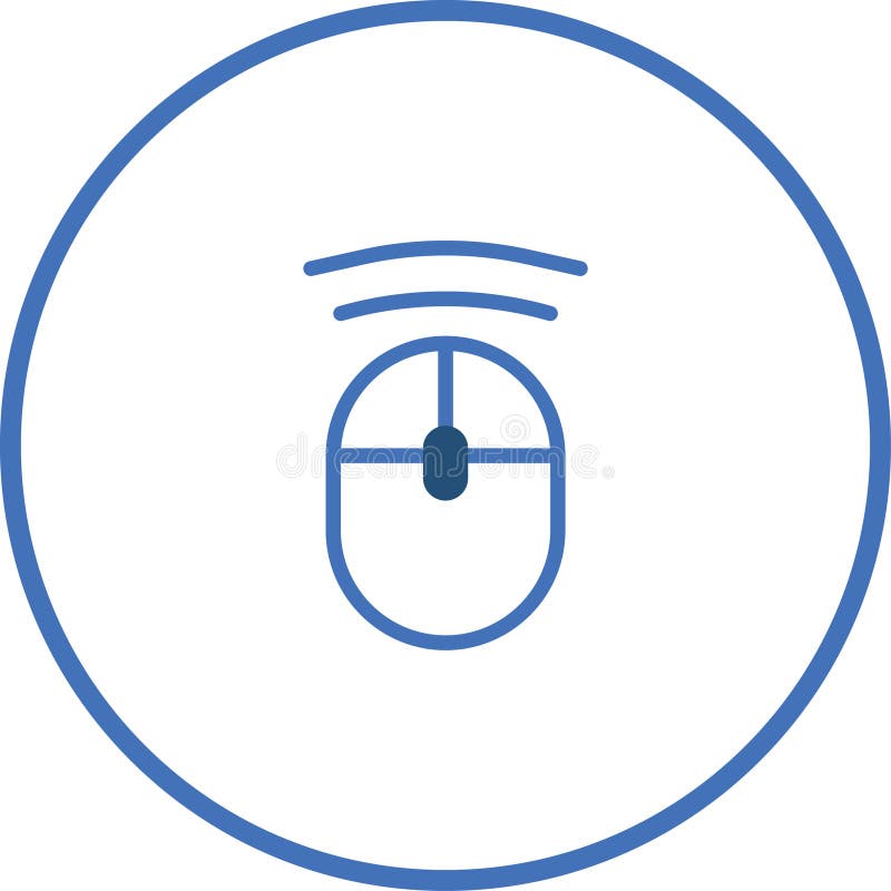 Minimalist Wireless Mouse Icon within Blue Circle Provides Modern Tech ...