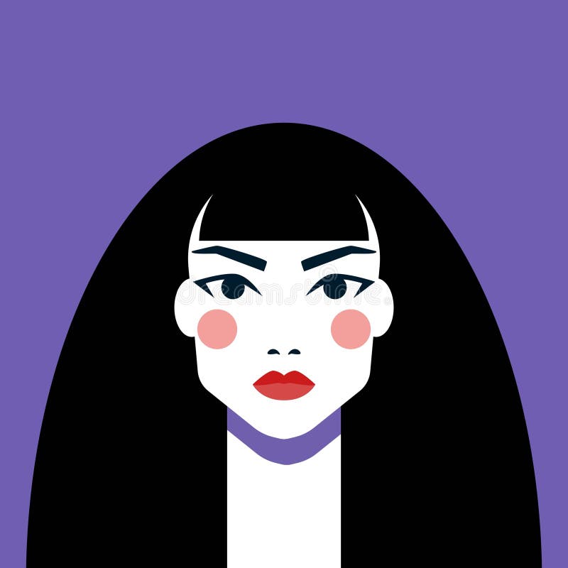 Minimalist Woman Portrait. Flat Design Style. Female Face Avatar ...