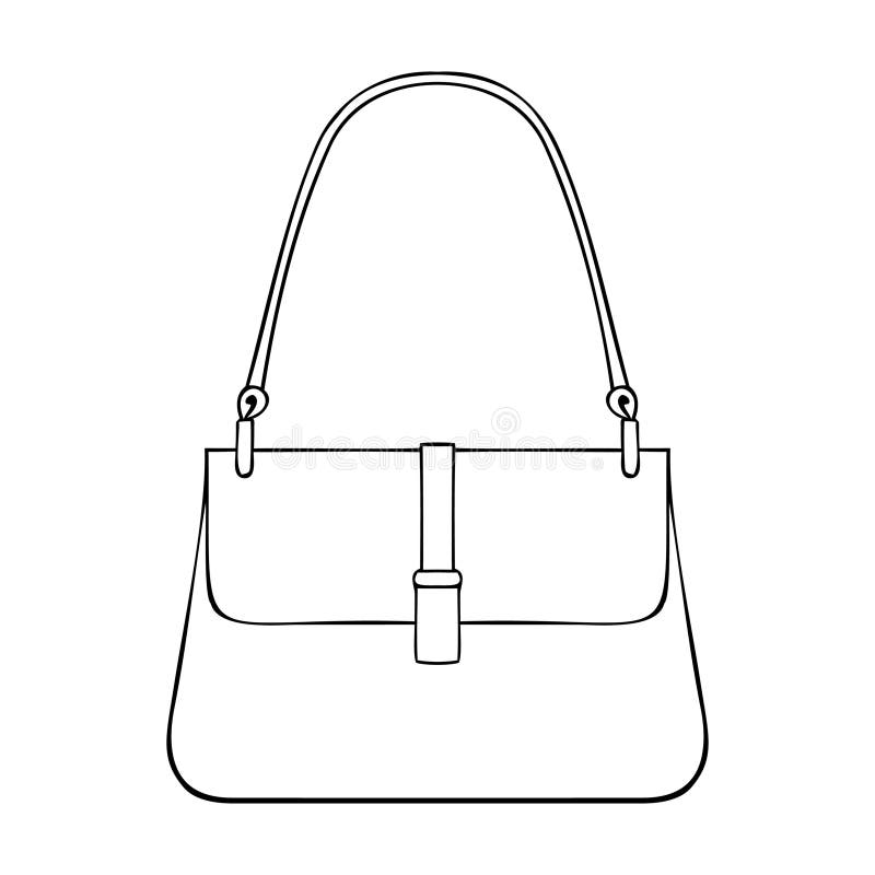Minimalist Women S Handbag Line Art Vector Doodle Stock Illustration ...