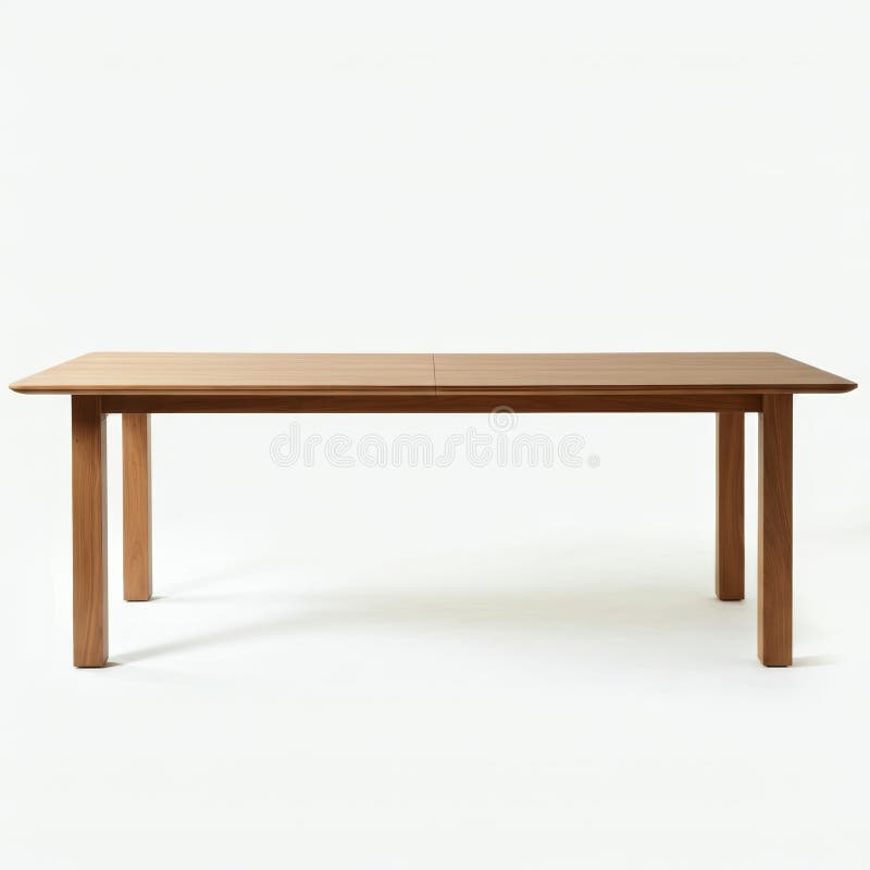Minimalist Wooden Dining Table Against Neutral Background Stock ...
