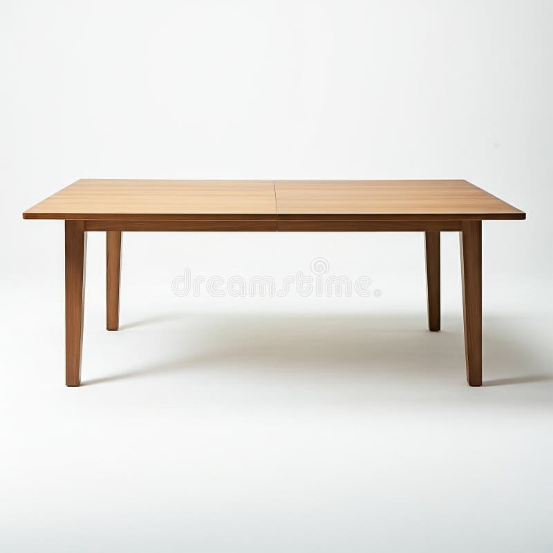 Minimalist Wooden Dining Table on White Background Stock Illustration ...