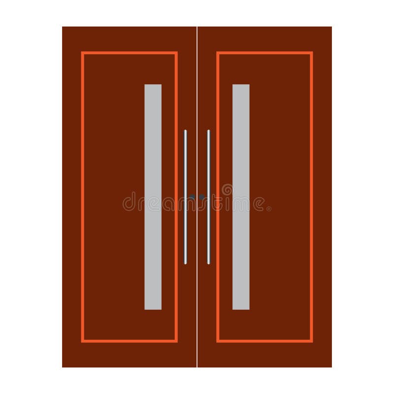 Minimalist Wooden Door Icon Stock Vector - Illustration of white, flat ...