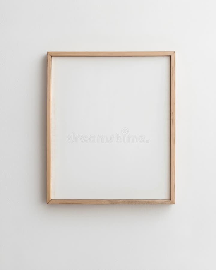 Minimalist Wooden Frame on White Wall: Simple and Elegant Interior ...