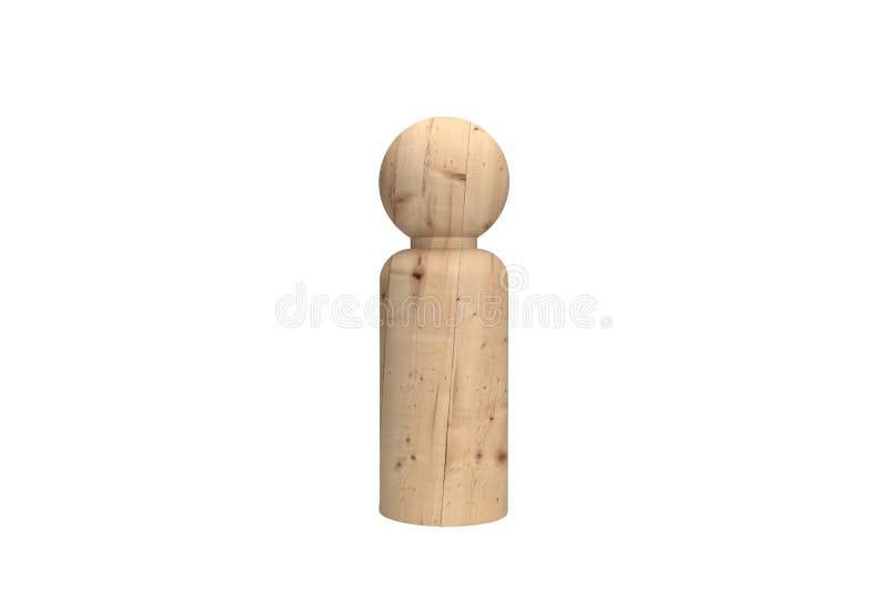 Minimalist Wooden Peg Doll Representing Simple Human Figurine Stock ...