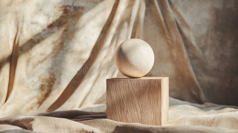 Minimalist Wooden Sphere Geometric Display Stock Photos - Free ...