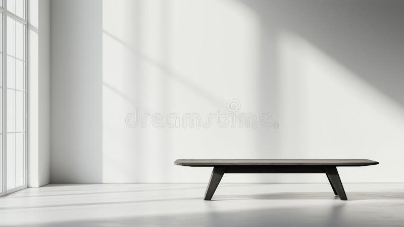 Minimalist Wooden Table with Clean Lines, Modern Design, Sunlight ...