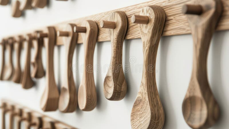 Minimalist Wooden Wall Pegs for Modern Homes Stock Illustration ...