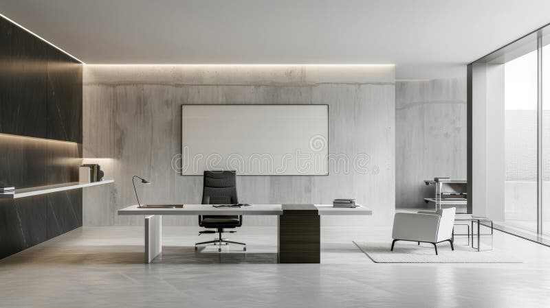 A Minimalist Work Environment with Neutral Color Scheme Stock ...
