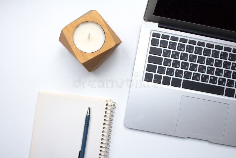 Minimalist Work Table , Modern Freelancer Work Place Stock Photo ...