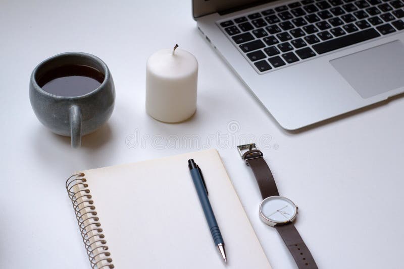 Minimalist Work Table , Modern Freelancer Work Place Stock Image ...