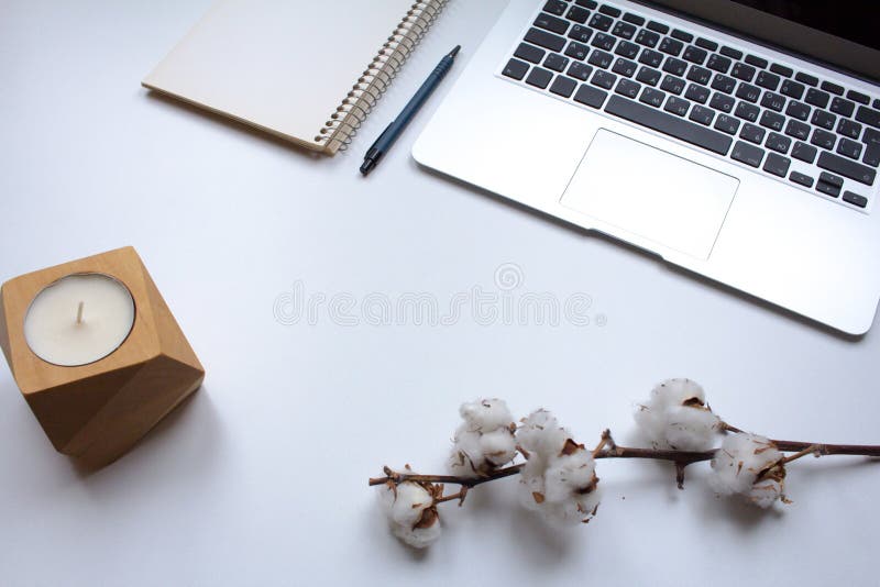 Minimalist Work Table , Modern Freelancer Work Place Stock Photo ...