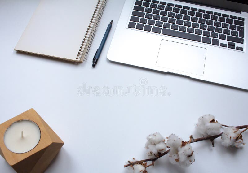 Minimalist Work Table , Modern Freelancer Work Place Stock Photo ...