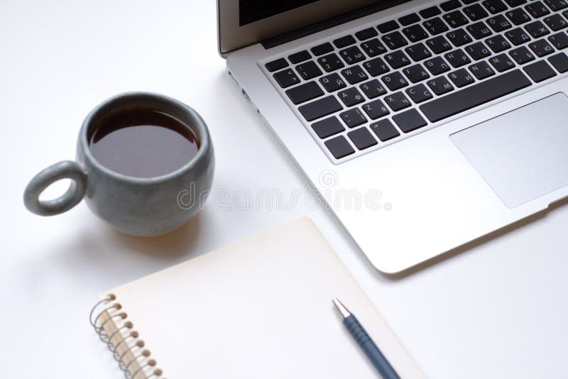 Minimalist Work Table , Modern Freelancer Work Place Stock Photo ...