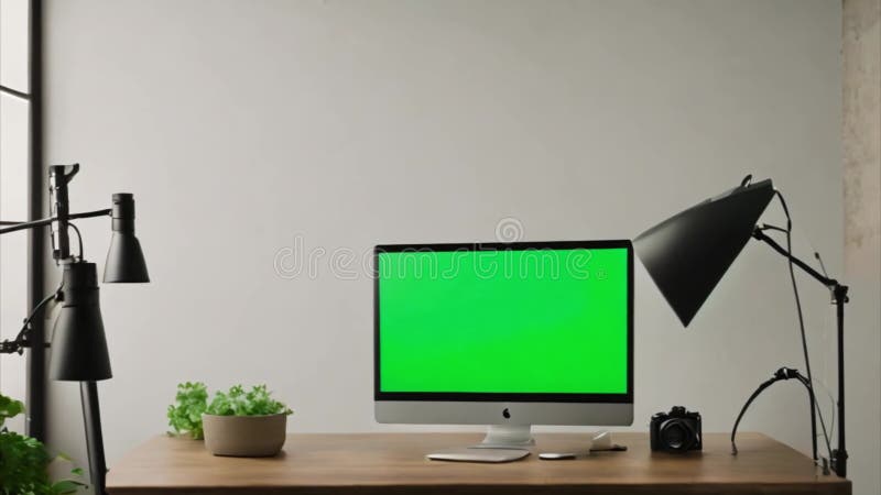 Minimalist Workspace with Green Screen Computer Stock Video - Video of ... Minimalist Workspace with Green Screen Computer Stock Video - Video of ...