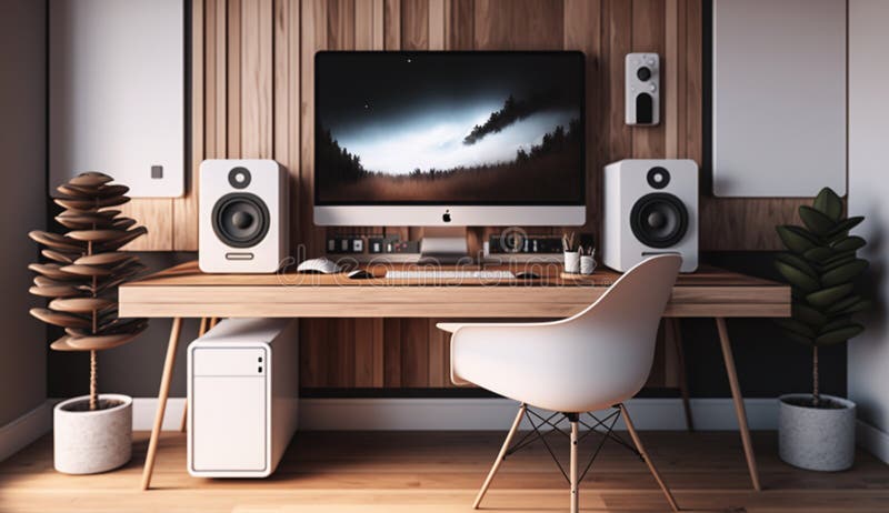 Minimalist Workspace Interior Design with White and Wood Style ...