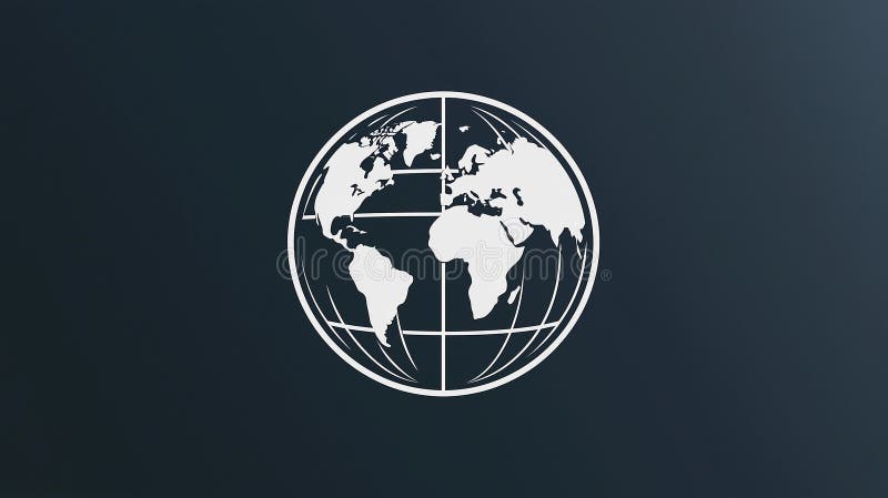 A Minimalist World Globe Design Representing Both Continents and Oceans ...