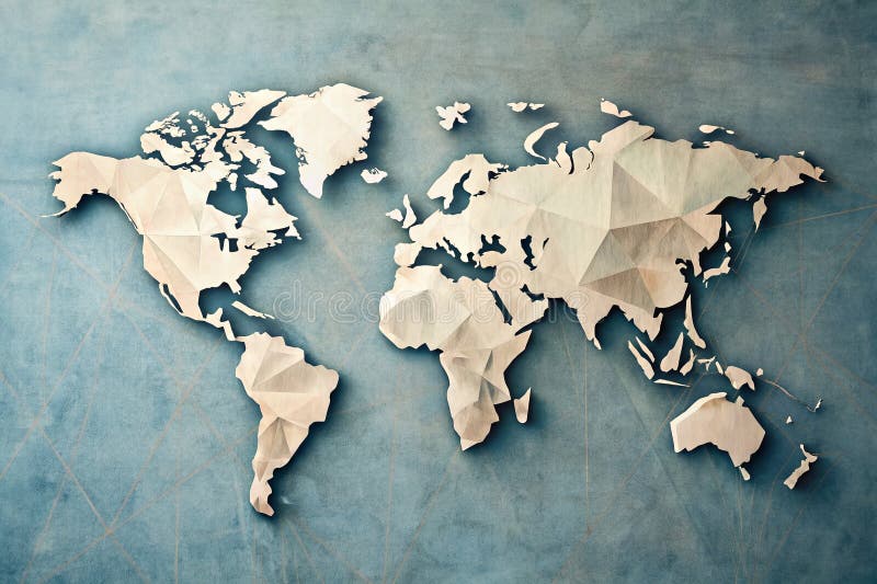 A Minimalist World Map with Simple Black Outline Stock Illustration ...