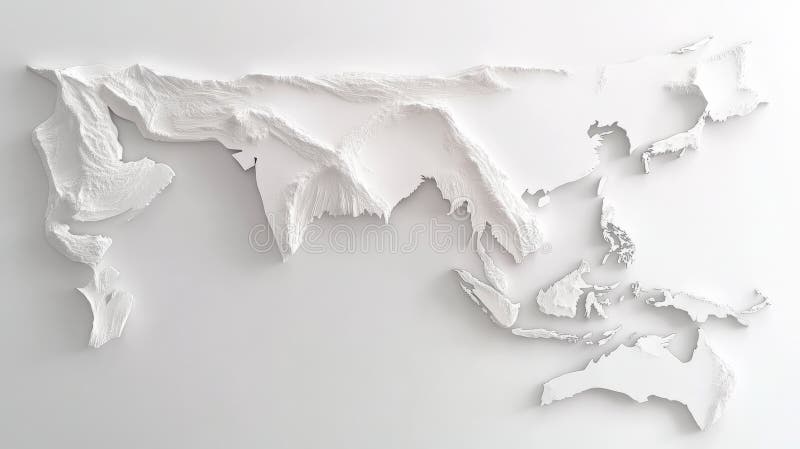 Minimalist World Map with Shadow Effect, a Stylish Design Element for ...