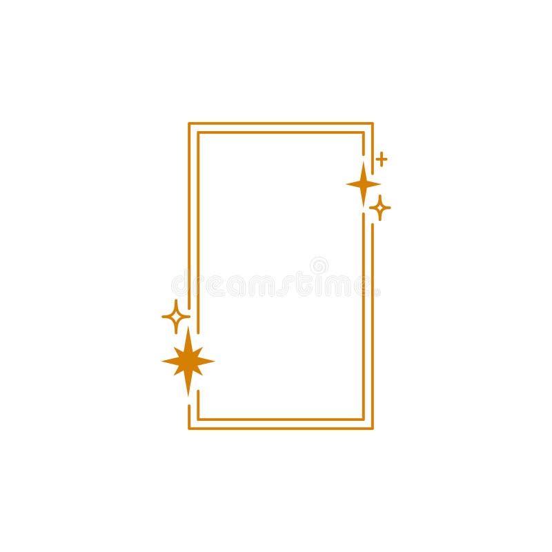 Y2K Aesthetic Double Line Border, Vector Abstract Orange Rectangle ...
