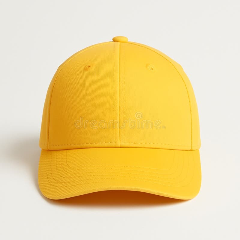 Minimalist Yellow Baseball Cap on Plain Background Stock Illustration ...