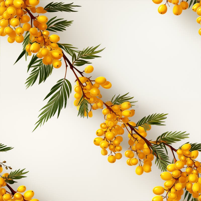 Minimalist Yellow Berries on White. Stock Illustration - Illustration ...