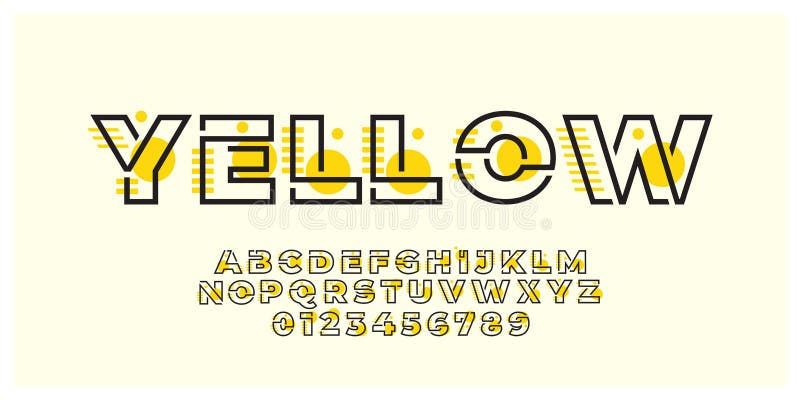 Minimalist Yellow with Line Font Style Design Template Editorial Stock ...