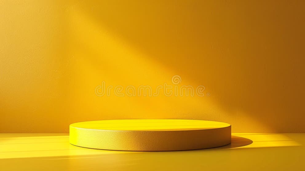 Minimalist Yellow Platform with Shadows - Generative Ai Stock ...