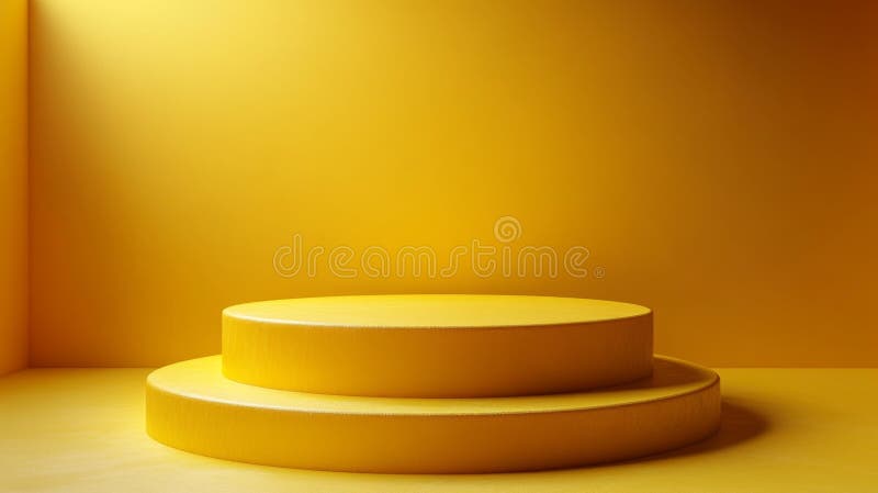 Minimalist Yellow Podium - Generative Ai Stock Illustration ...