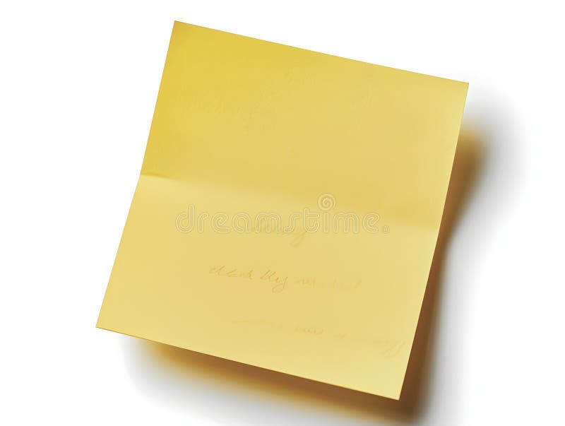 Minimalist Yellow Sticky Note Floating on Clean White Background ...