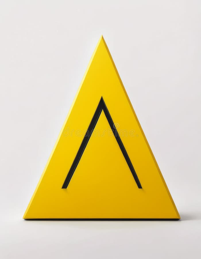 Minimalist Yellow Triangular Shape on White Stock Image - Image of ...
