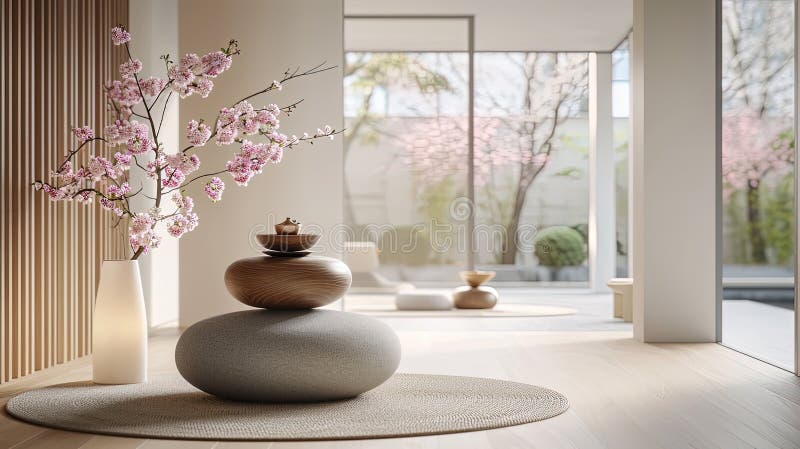 Minimalist Zen Design Background Stock Illustration - Illustration of ...