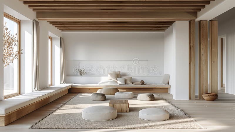 Minimalist Zen Interior Design Stock Illustration - Illustration of ...