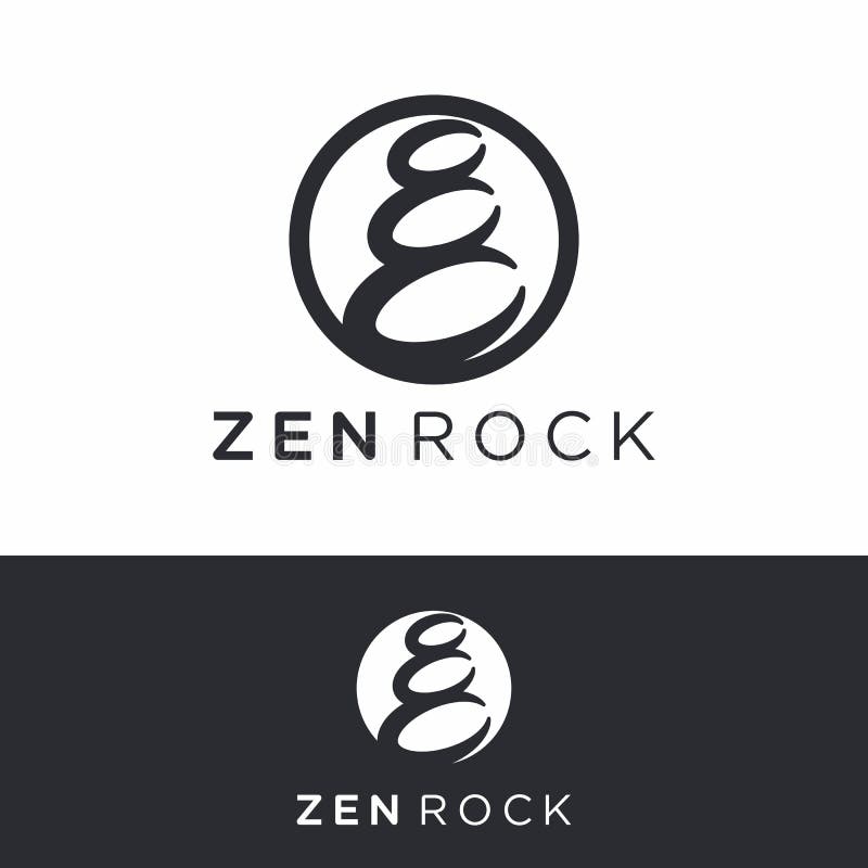 Minimalist Zen Rock Vector Logo Stock Vector - Illustration of antique ...
