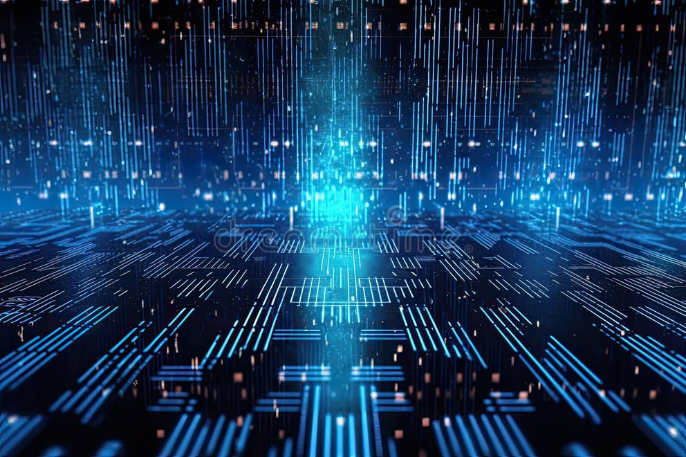 Minimalistic Abstract Background with Binary Code and Circuitry, Symbolizing the Digital Age and ...