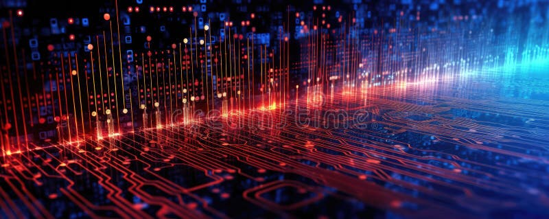 Minimalistic Abstract Background With Binary Code And Circuitry Symbolizing The Digital Age And